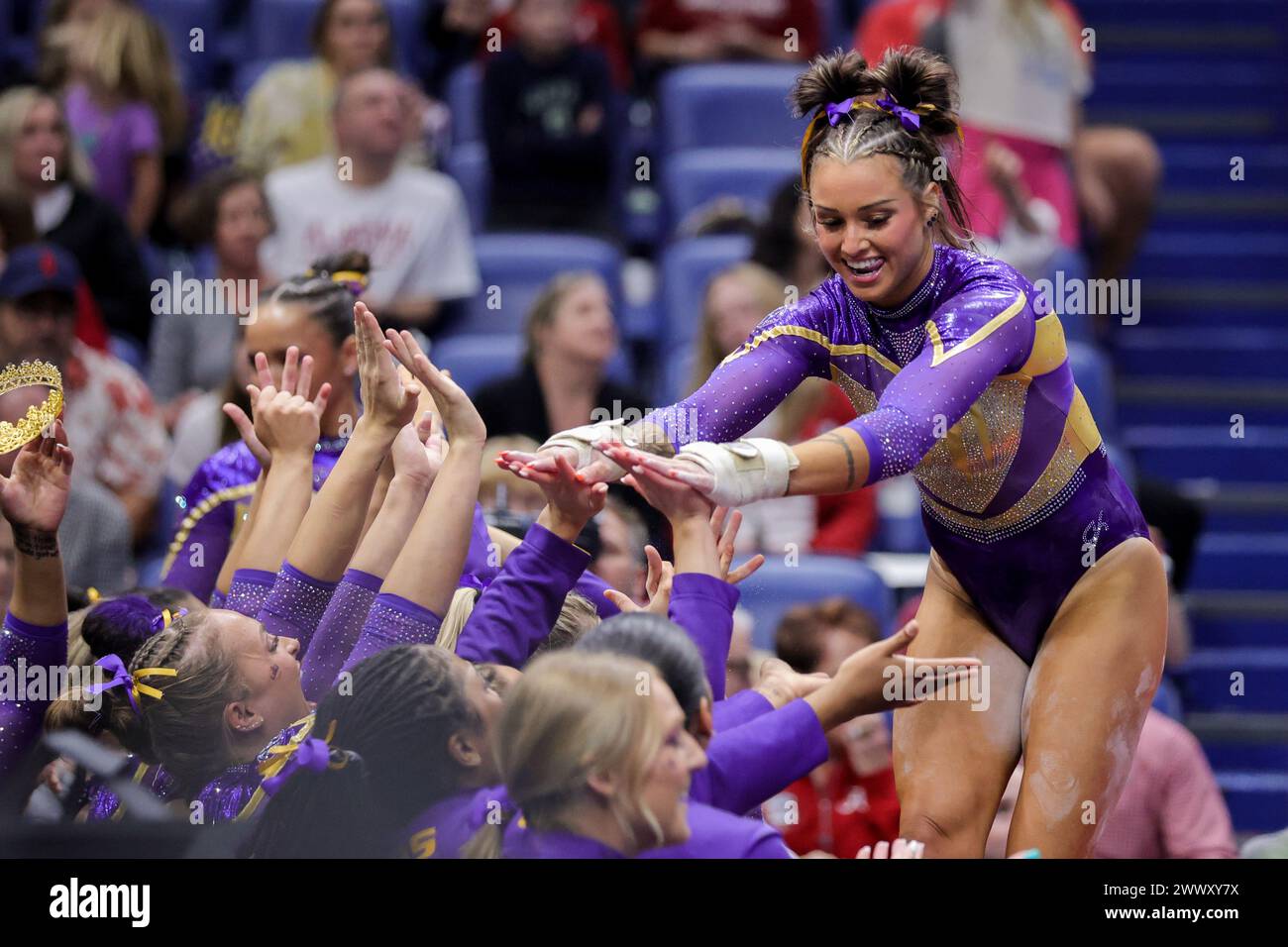 New Orleans, LA, USA. 23rd Mar, 2024. LSU's KJ Johnson celebrates with ...