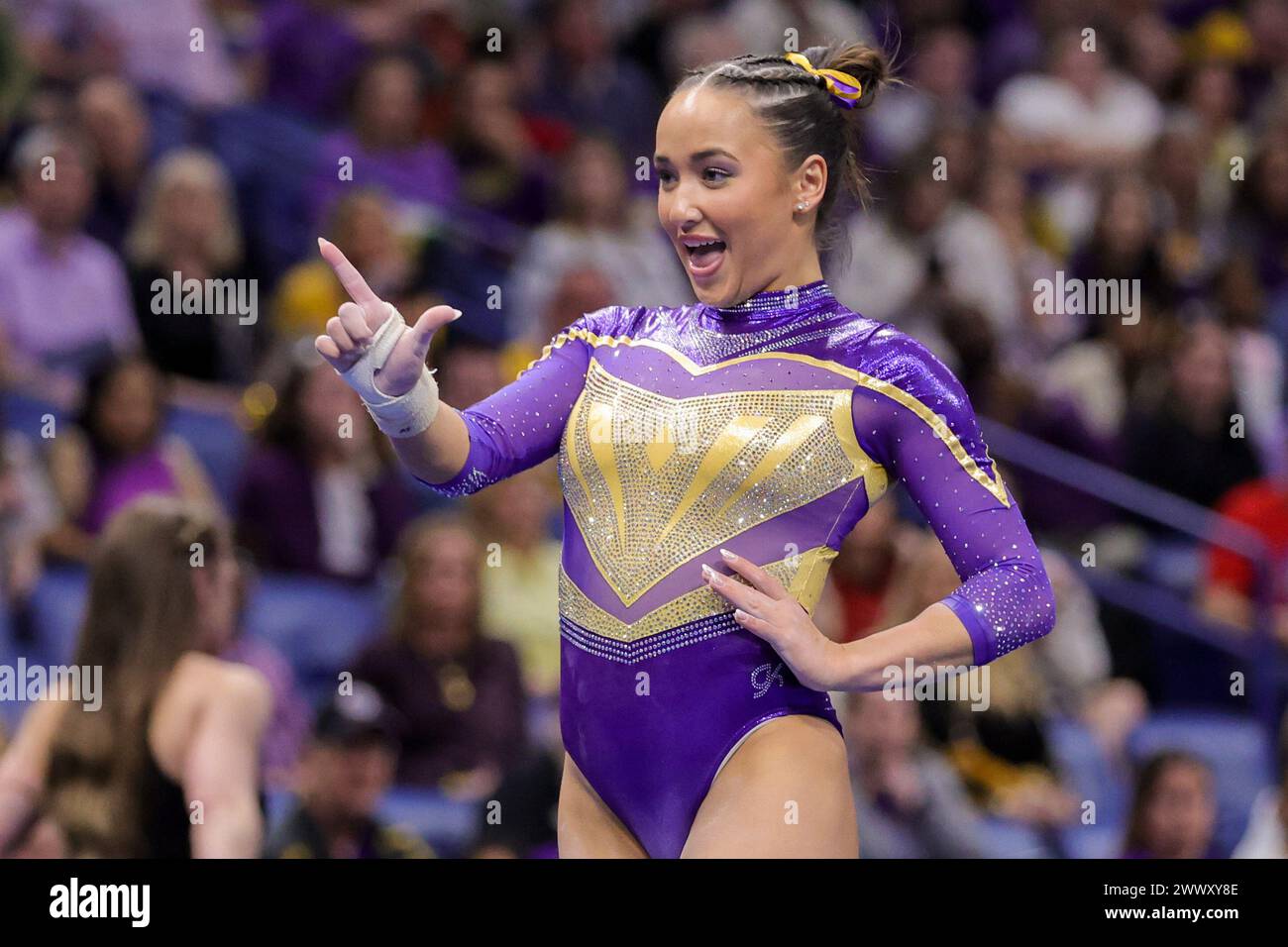 New Orleans, LA, USA. 23rd Mar, 2024. LSU's Aleah Finnegan competes on ...