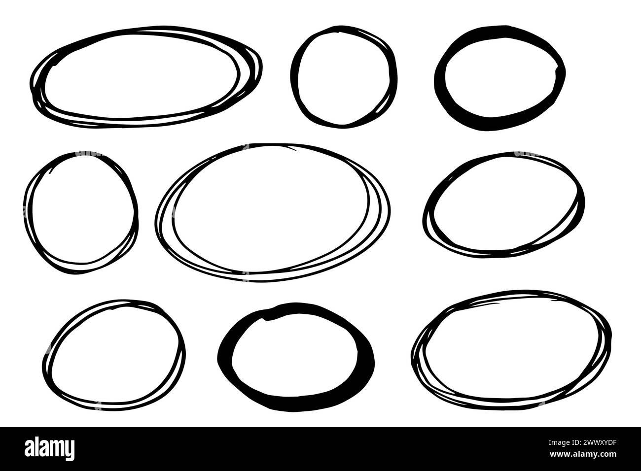Highlight circle frame cadre, edge grunge border, mark check or text ...