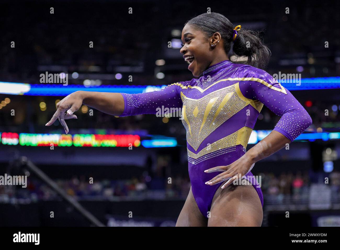 New Orleans, LA, USA. 23rd Mar, 2024. LSU's Kiya Johnson competes on ...