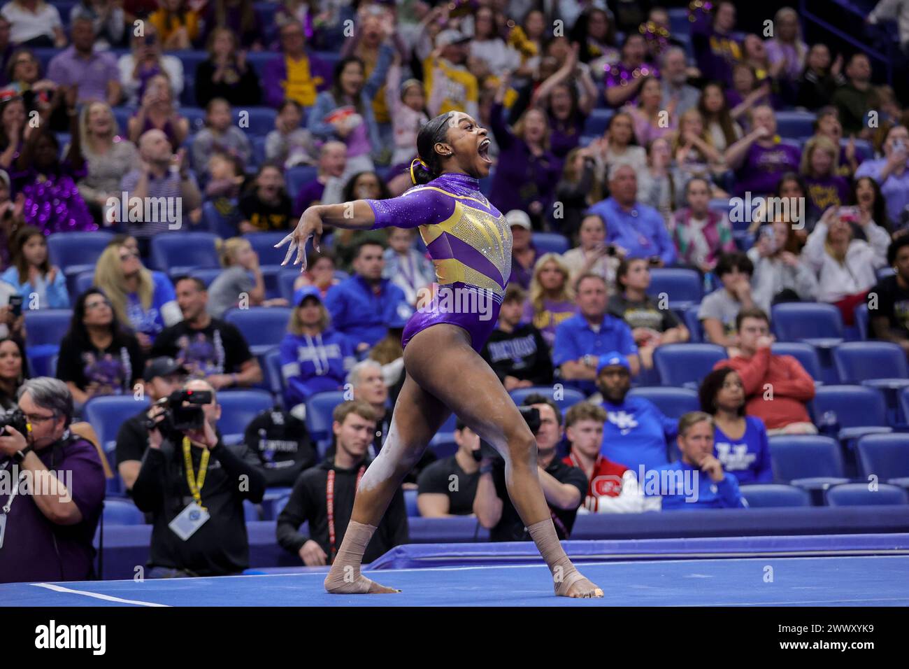 New Orleans, LA, USA. 23rd Mar, 2024. LSU's Kiya Johnson competes on ...