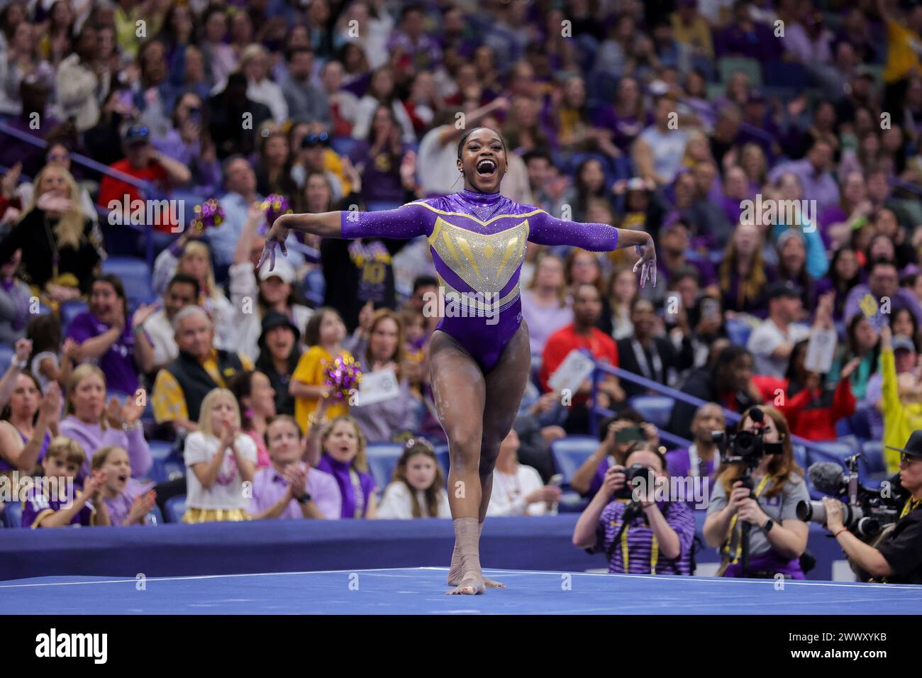 New Orleans, LA, USA. 23rd Mar, 2024. LSU's Kiya Johnson competes on ...