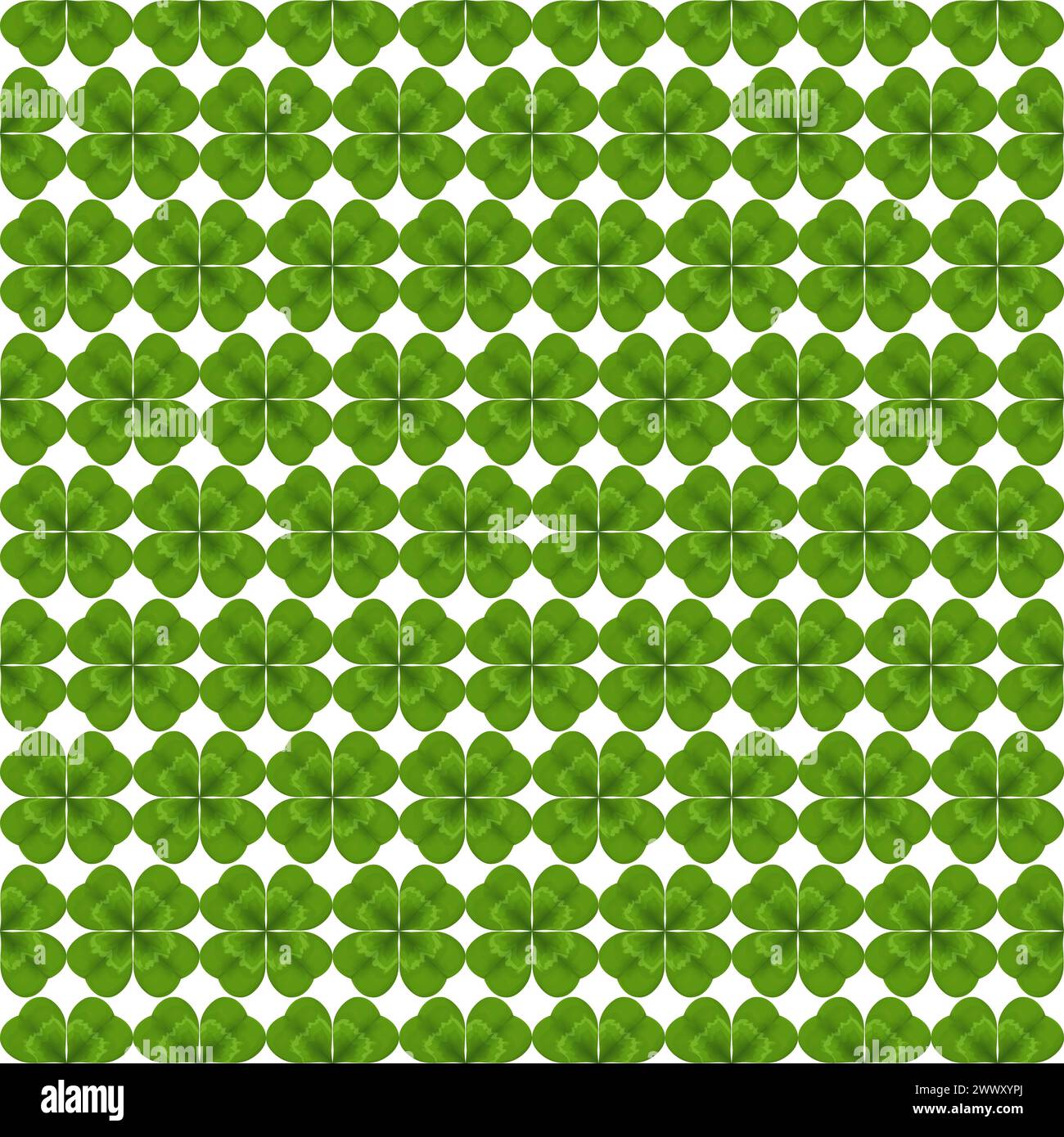 St Patrick's Day background vector seamless pattern. Green clover plant illustration, good luck ...
