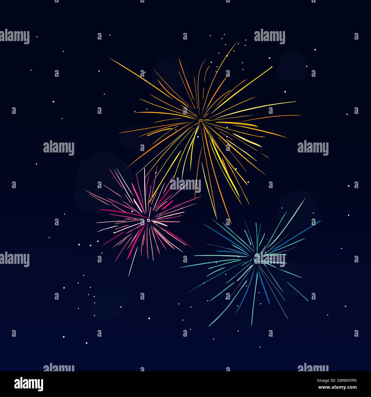 Fireworks vector graphic, abstract art illustration Stock Photo - Alamy