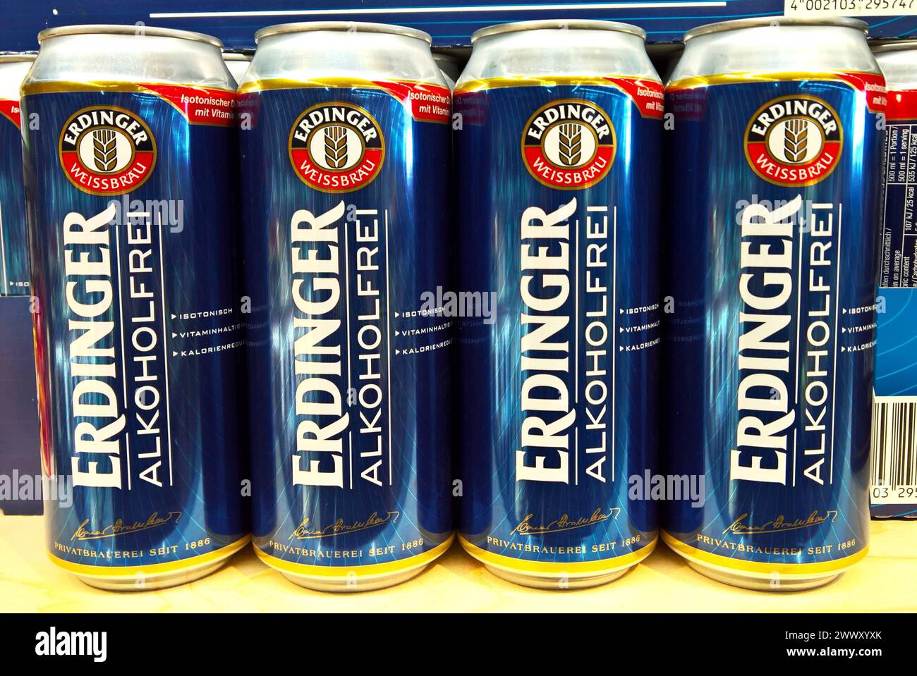Erdinger Weissbräu, alkoholfreies Bier aus der Dose. Erdinger Weissbräu ...