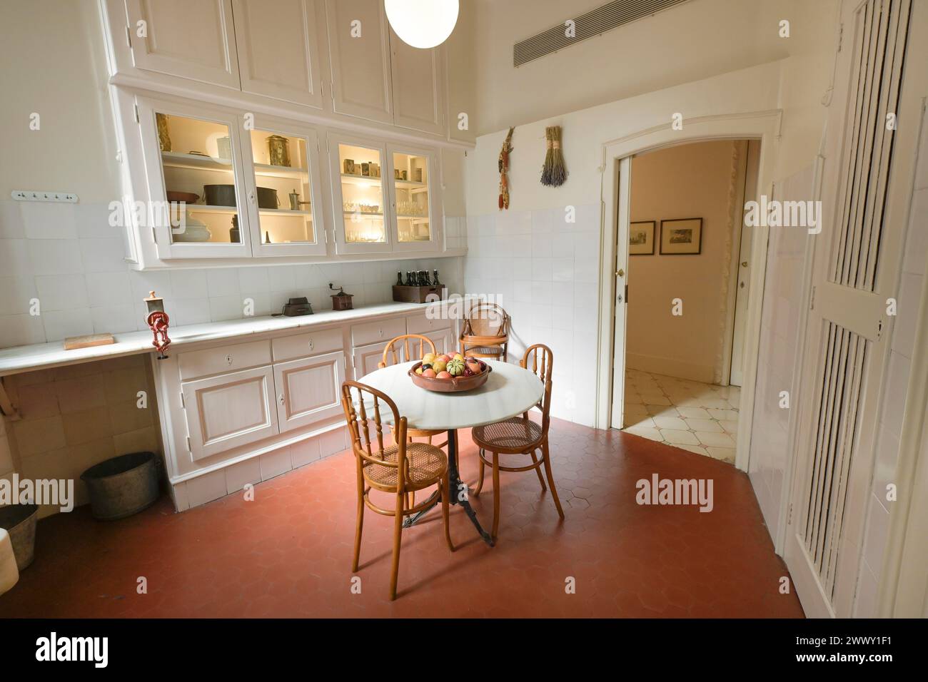 Kitchen, bourgeois flat, La Pedrera, Casa Mila by Antoni Gaudi ...