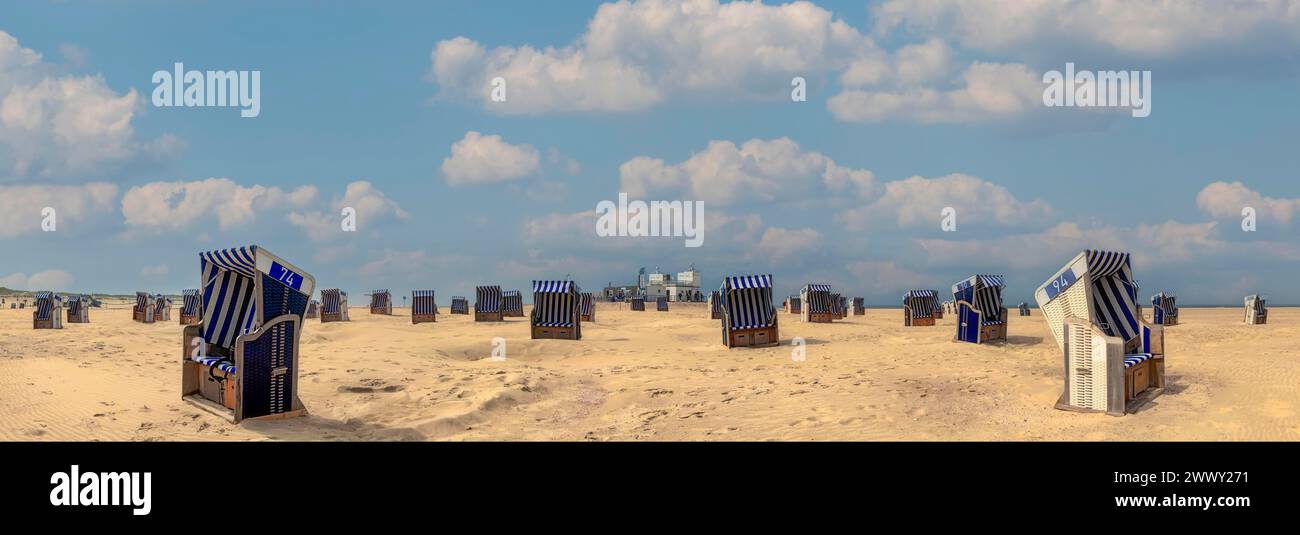 Panorama on the beach Norderney Germany Stock Photo - Alamy