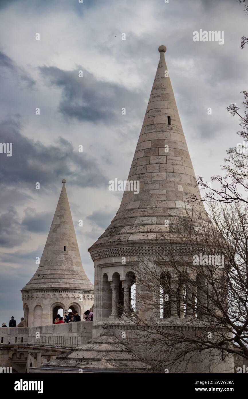 Fisherman's Bastion in Budapest (hungarian: Halszbstya), structure with ...