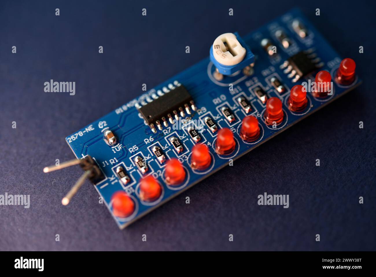 A printed circuit board with radio elements. LEDs and chips. A set for ...