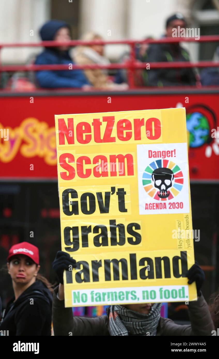 A supporter holds a placard during the demonstration in Parliament ...
