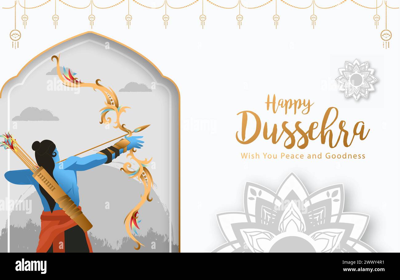 Happy Dussehra Navratri Poster Design Vector Illustration. Festival of ...