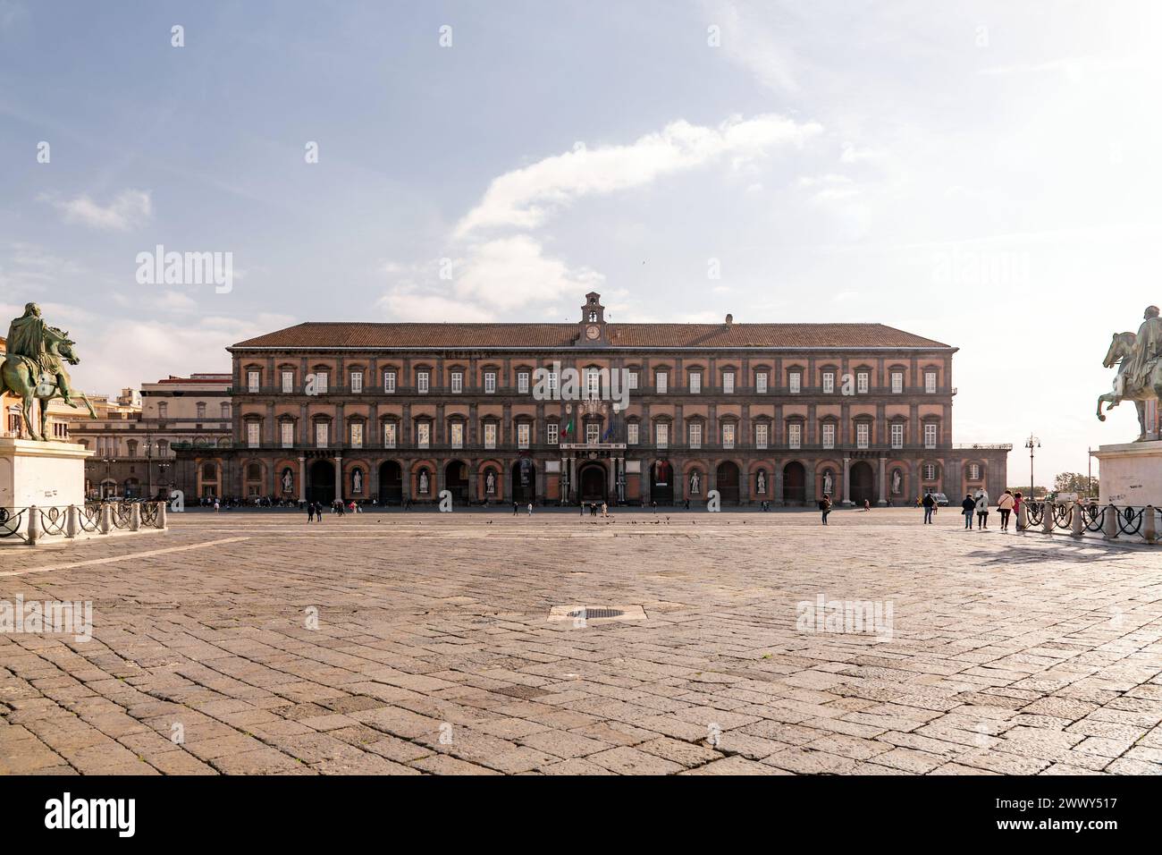 Naples, Italy - April 9, 2022: Exterior view of Palazzi Reale di Napoli ...