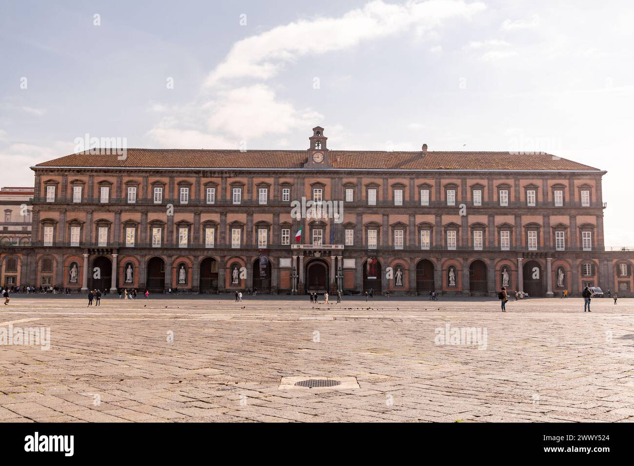 Naples, Italy - April 9, 2022: Exterior view of Palazzi Reale di Napoli ...