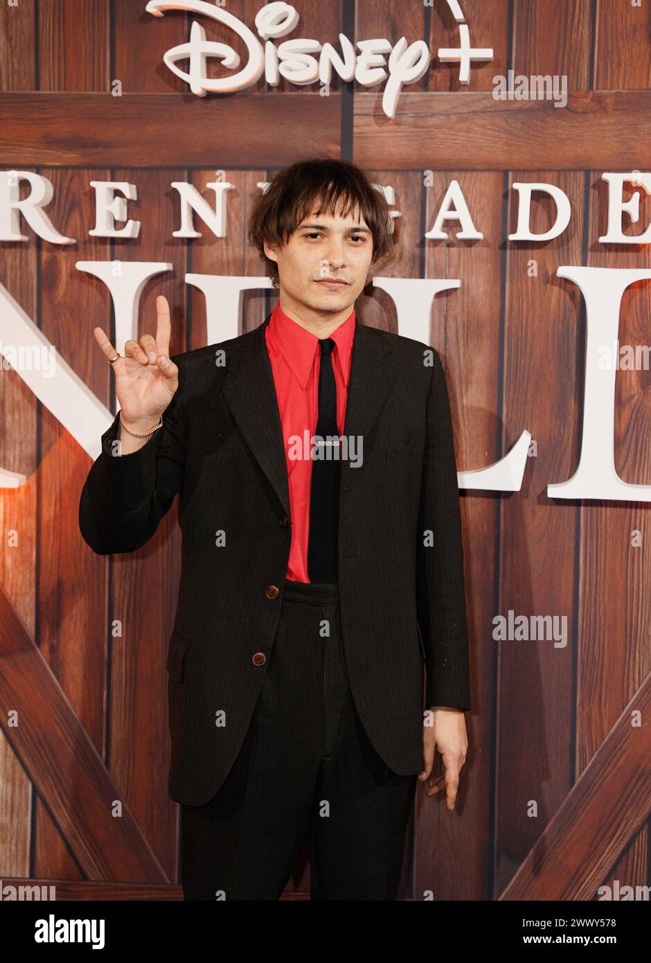 Frank Dillane attends the world premiere of the Disney+ series Renegade ...