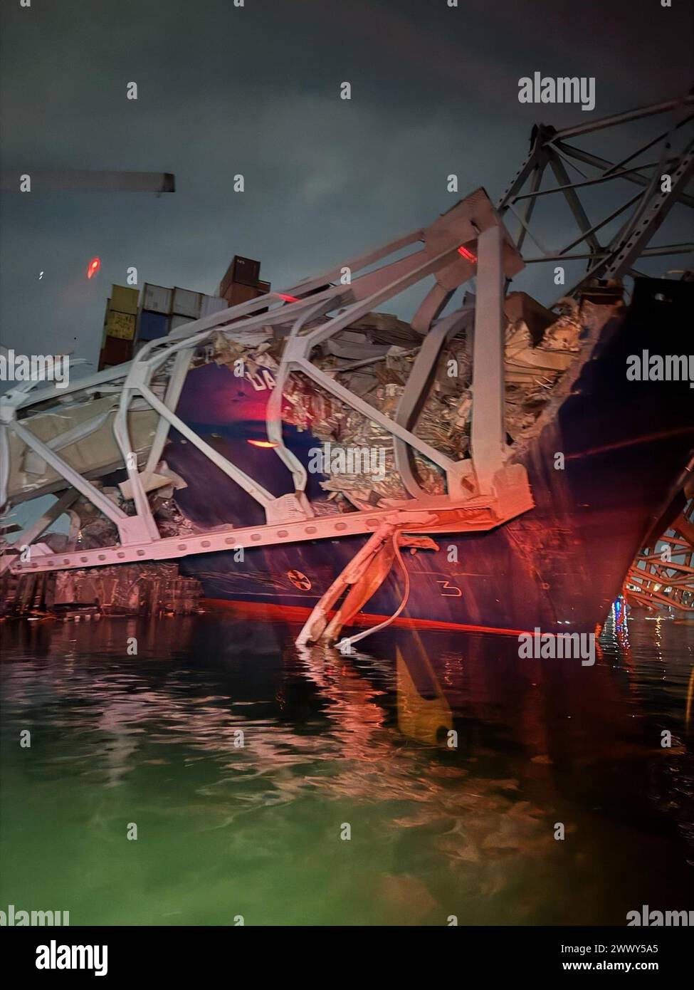 March 26, 2024, Baltimore, Maryland, USA: A close up view captured ...