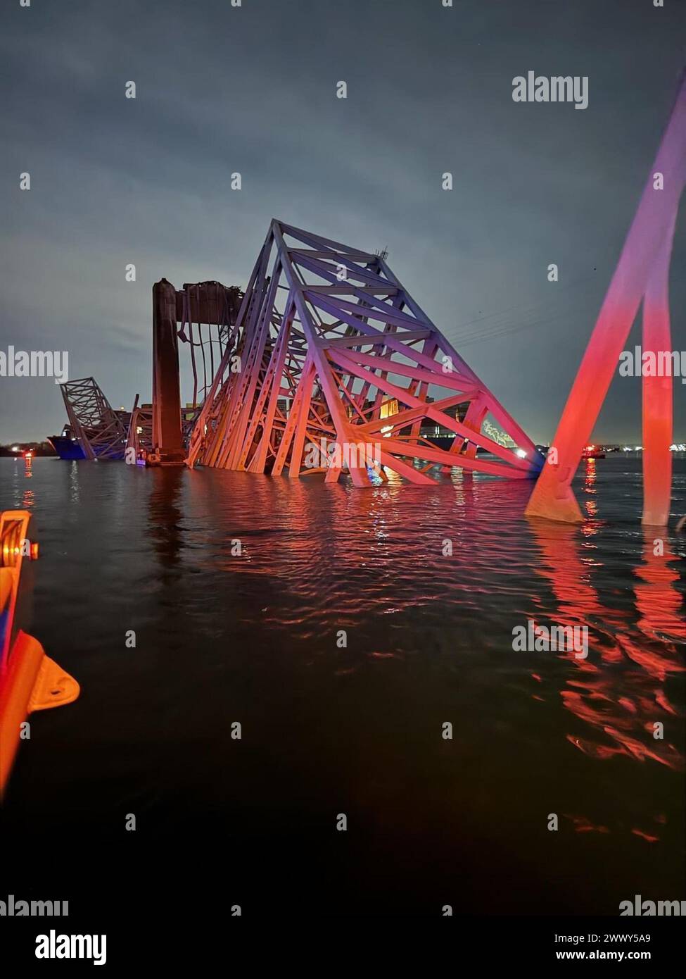 March 26, 2024, Baltimore, Maryland, USA: A close up view captured ...