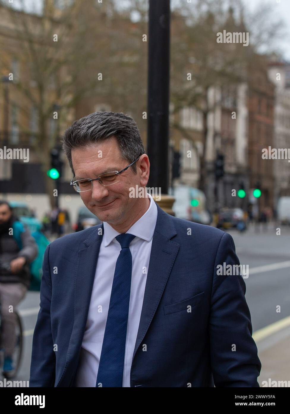London, UK. 26th Mar, 2024. Steve Baker MP, Northern Ireland Minister seen walking in Whitehall ...