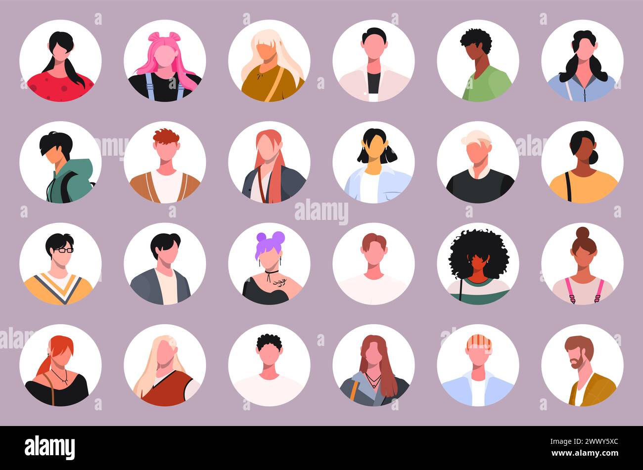 Bundle of different people avatars. Businessmen, businesswomen ...