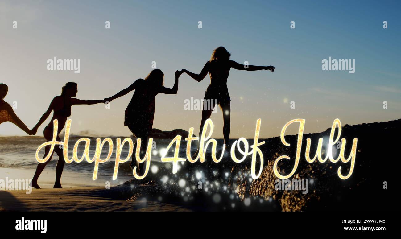 Young adult friends greeting usa hi-res stock photography and images ...