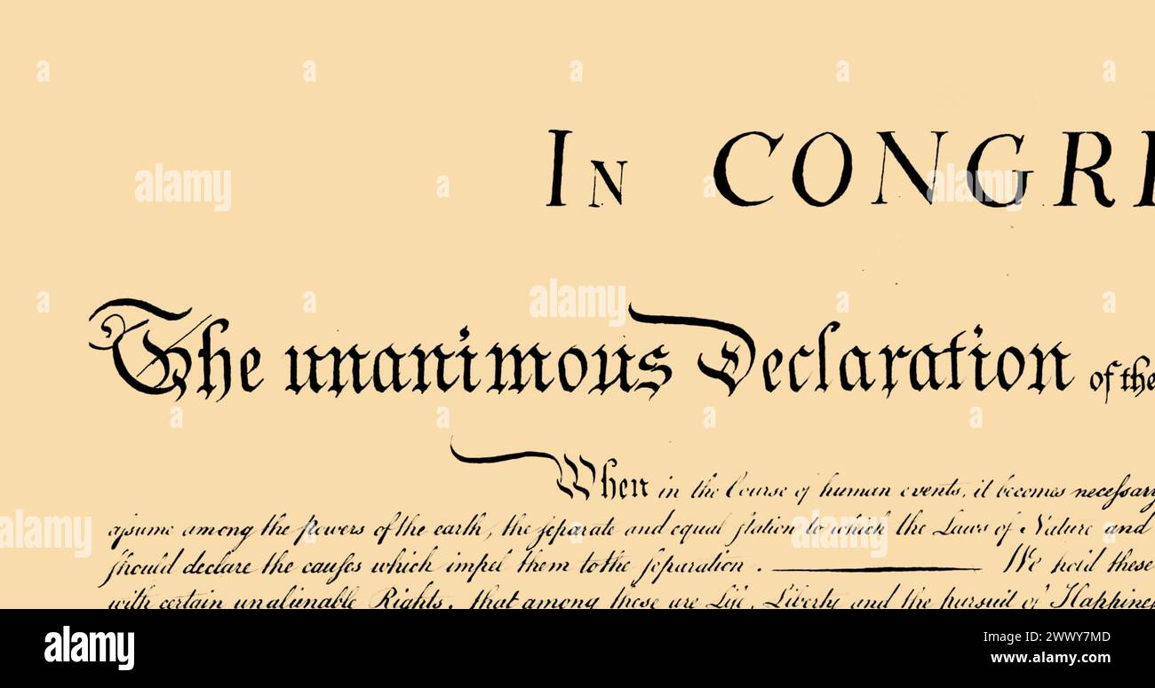 Digital image of written constitution of the United States moving in ...