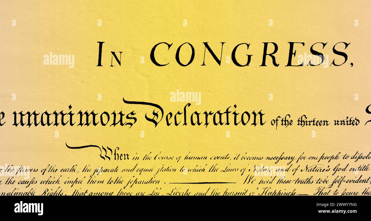 Digital image of a written constitution of the United States moving in ...