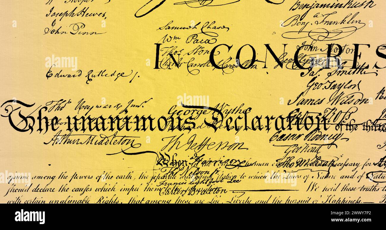 Digital image of written constitution of the United States moving in ...