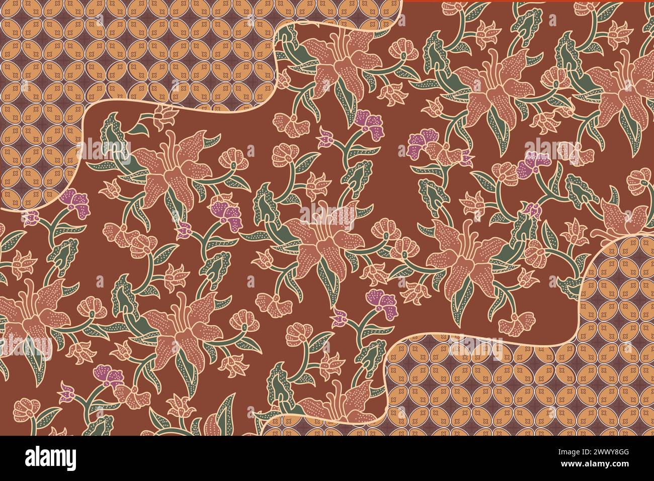 Traditional Batik Pattern from Indonesia Vector Illustration. Batik ...