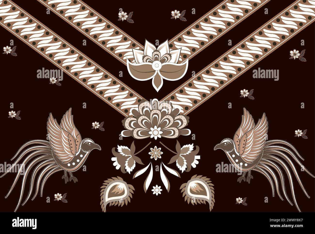 Traditional Batik Pattern from Indonesia Vector Illustration. Batik ...