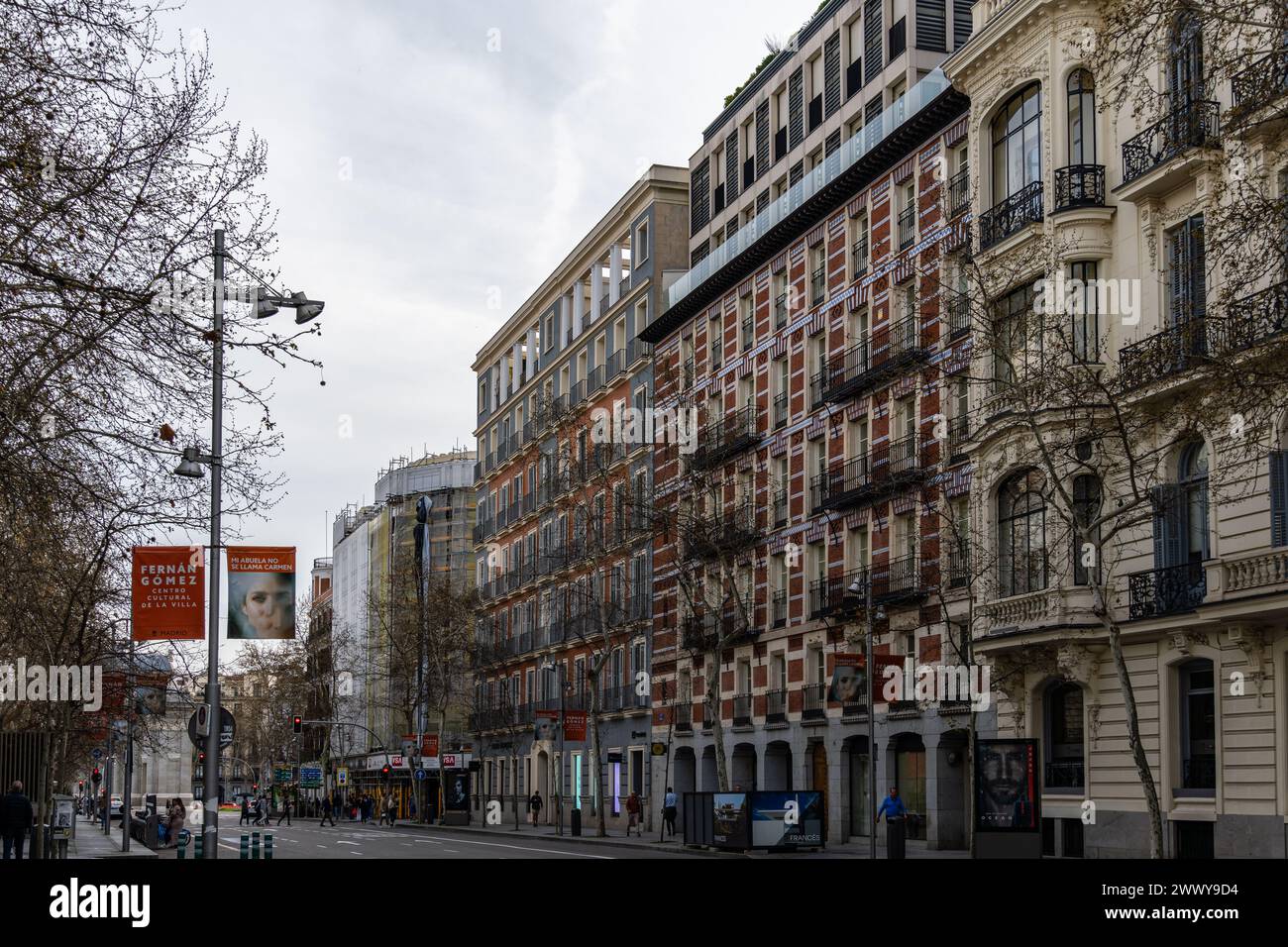 Madrid, Spain - 17 March, 2024: Serrano Street in Salamanca District ...