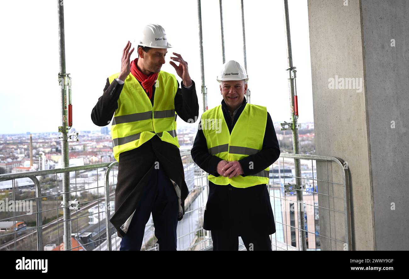 Berlin, Germany. 26th Mar, 2024. Martin Hikel (l), District Mayor of ...