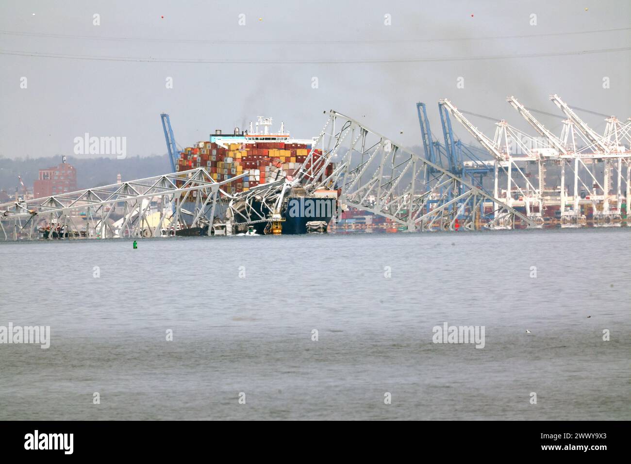 Baltimore, MD, USA. 26th Mar, 2024. View of the Francis Scott Key ...