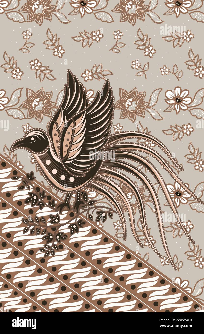 Traditional Batik Pattern from Indonesia Vector Illustration. Batik ...