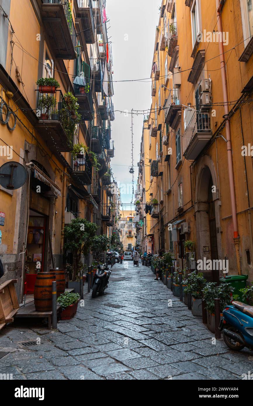 Naples, Italy - April 10, 2022: Generic architecture and street view in ...