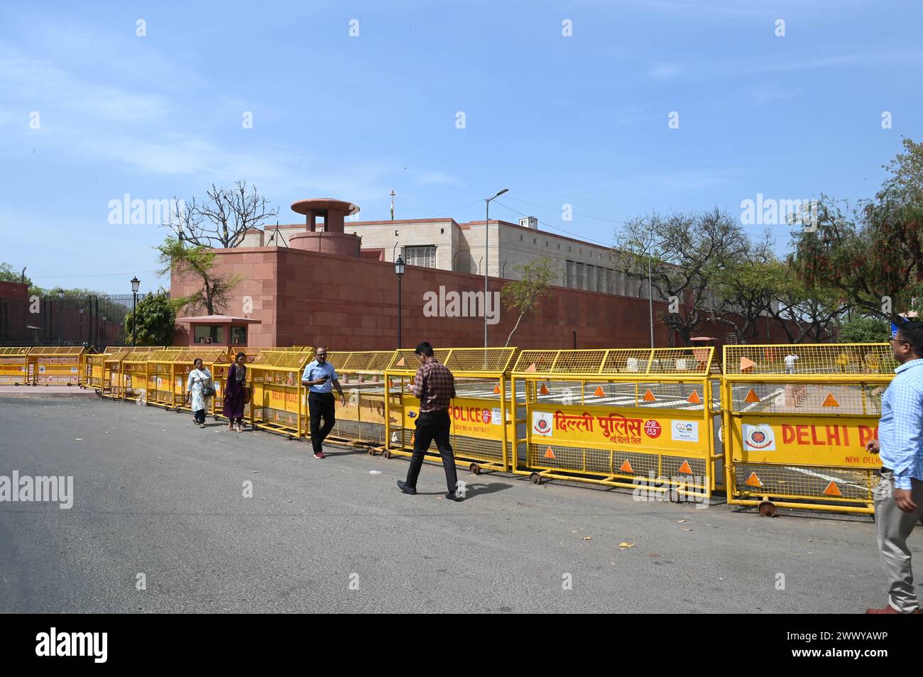 NEW DELHI, INDIA - MARCH 26: Barricading outside Parliament House in ...