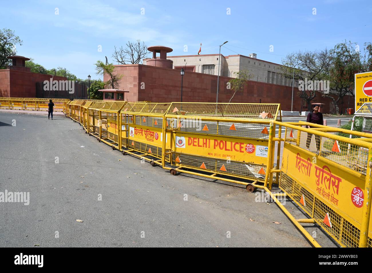 NEW DELHI, INDIA - MARCH 26: Barricading outside Parliament House in ...