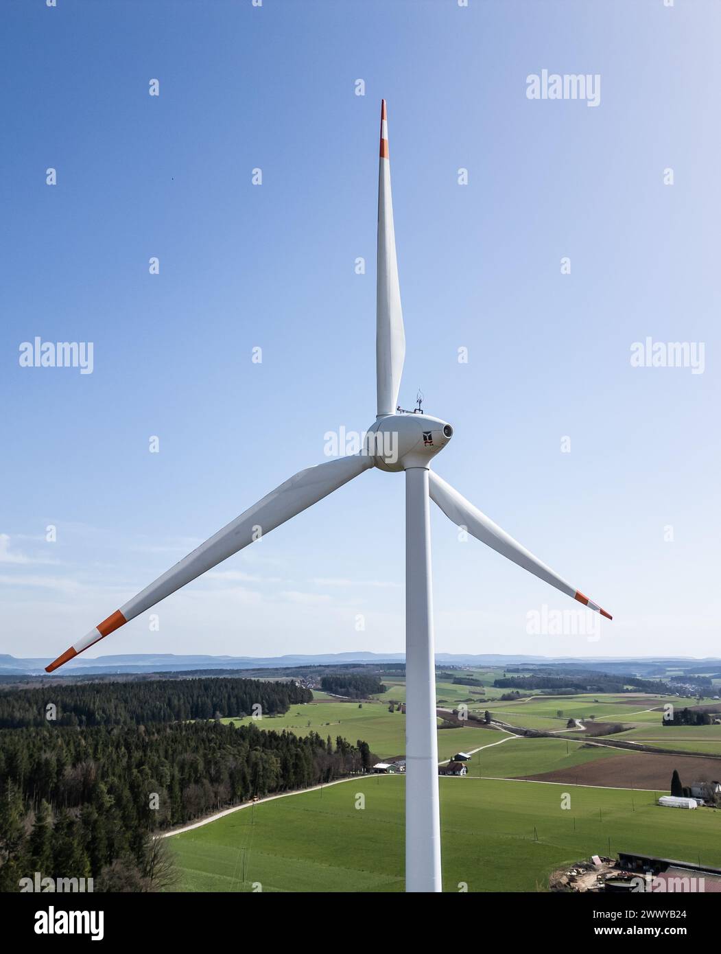 SYMBOL - 21 March 2024, Baden-Württemberg, Bösingen: An Enercon wind ...