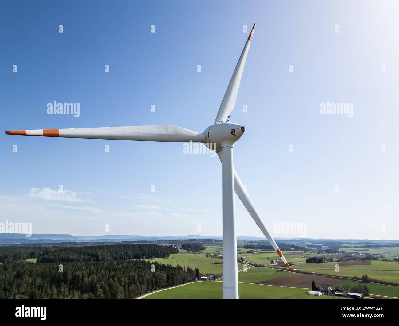 SYMBOL - 21 March 2024, Baden-Württemberg, Bösingen: An Enercon wind ...