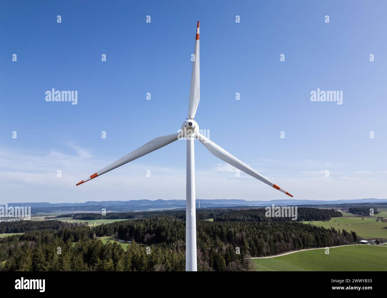 SYMBOL - 21 March 2024, Baden-Württemberg, Bösingen: An Enercon wind ...