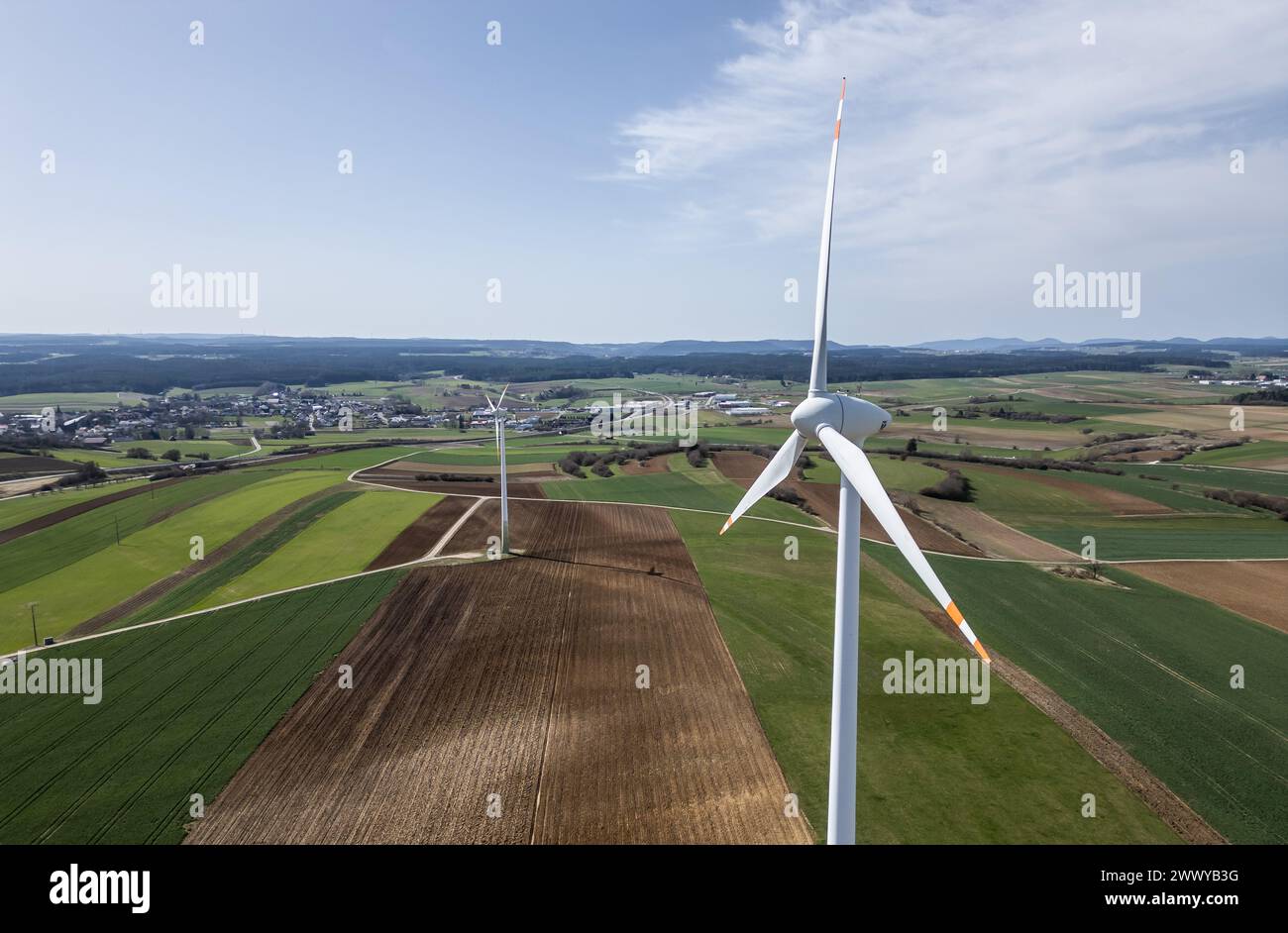 SYMBOL - 21 March 2024, Baden-Württemberg, Bösingen: An Enercon wind ...