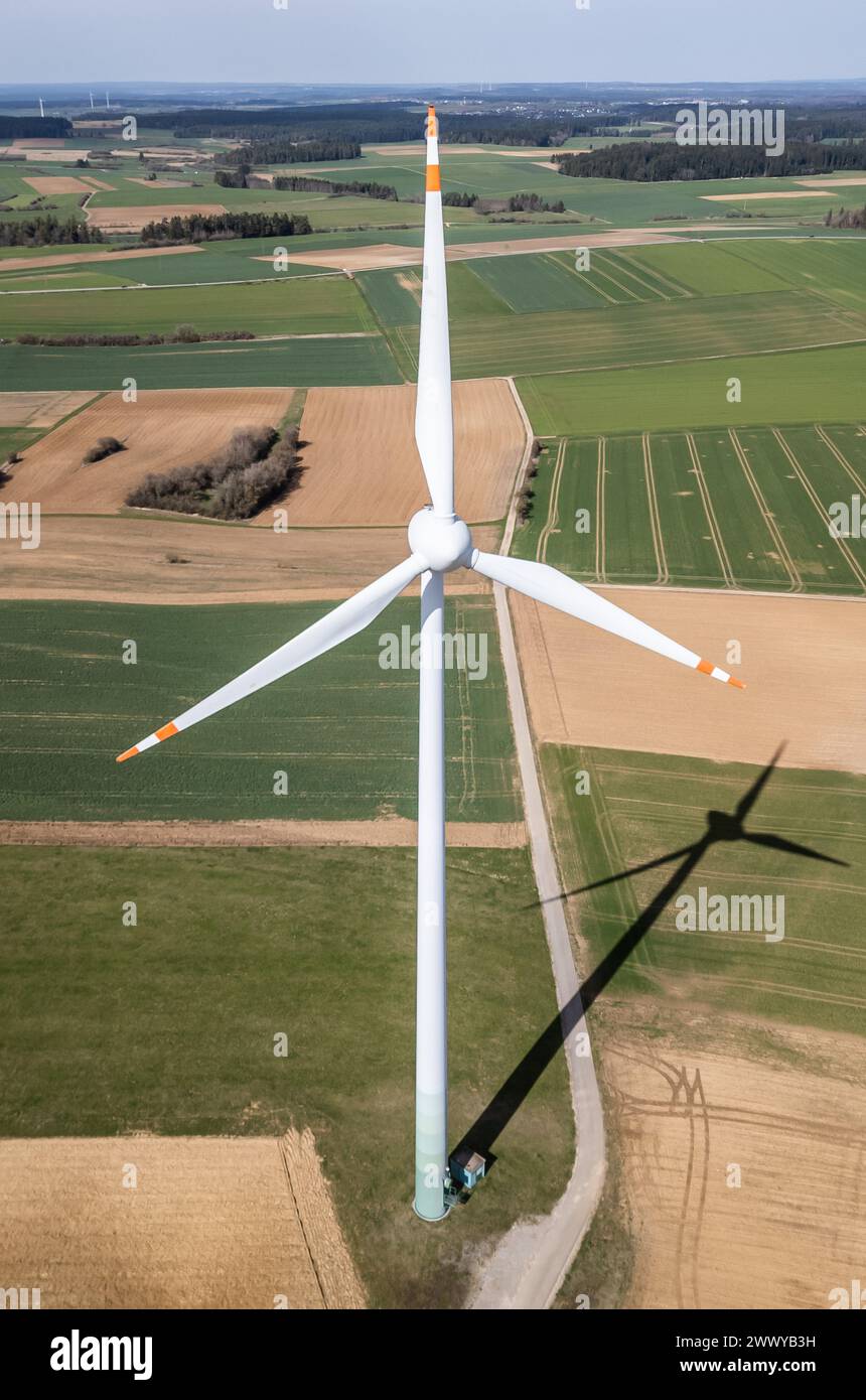 SYMBOL - 21 March 2024, Baden-Württemberg, Bösingen: An Enercon wind ...