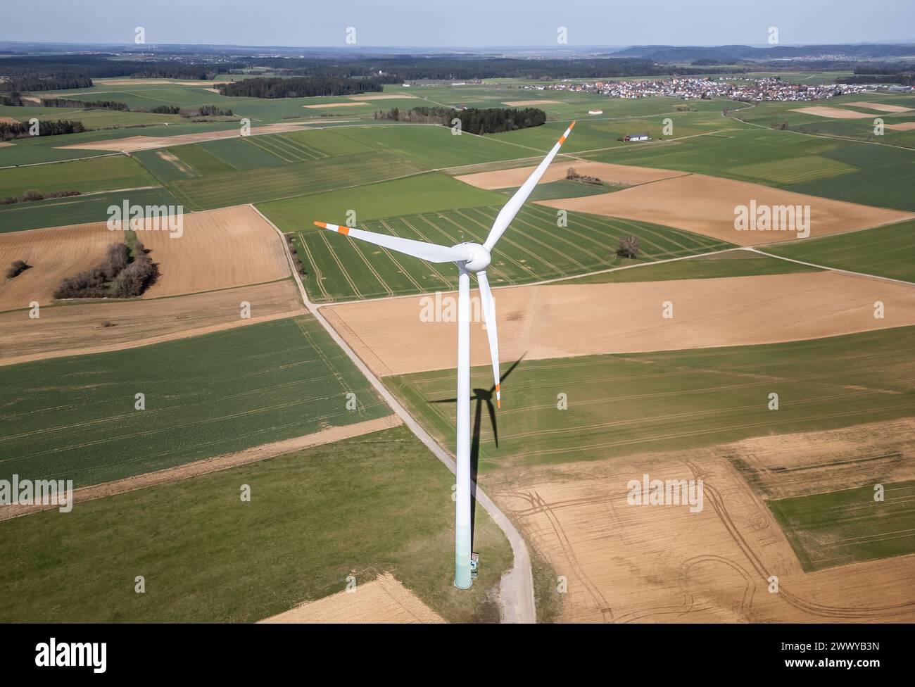 SYMBOL - 21 March 2024, Baden-Württemberg, Bösingen: An Enercon wind ...