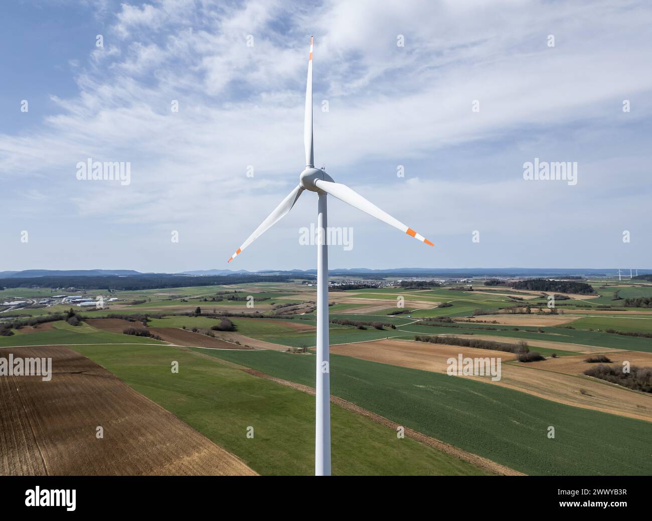 SYMBOL - 21 March 2024, Baden-Württemberg, Bösingen: An Enercon wind ...