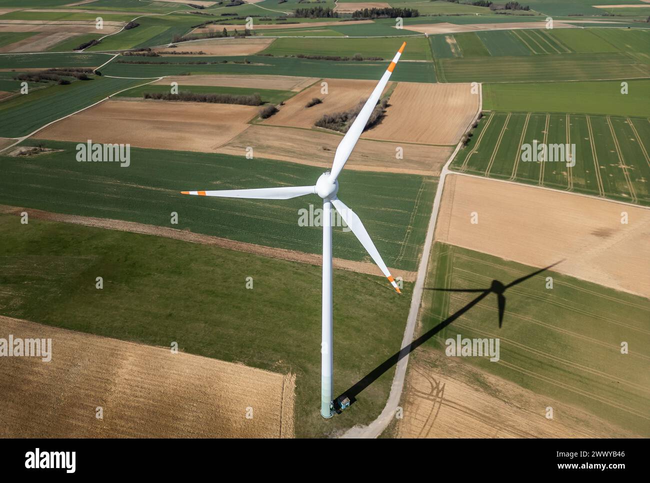 SYMBOL - 21 March 2024, Baden-Württemberg, Bösingen: An Enercon wind ...