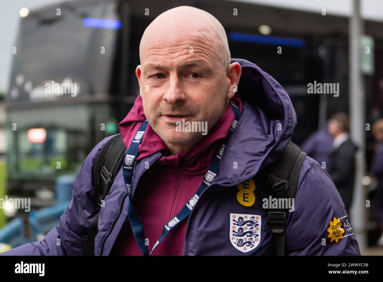 England manager Lee Carsley arriving at the Toughsheet Stadium during ...