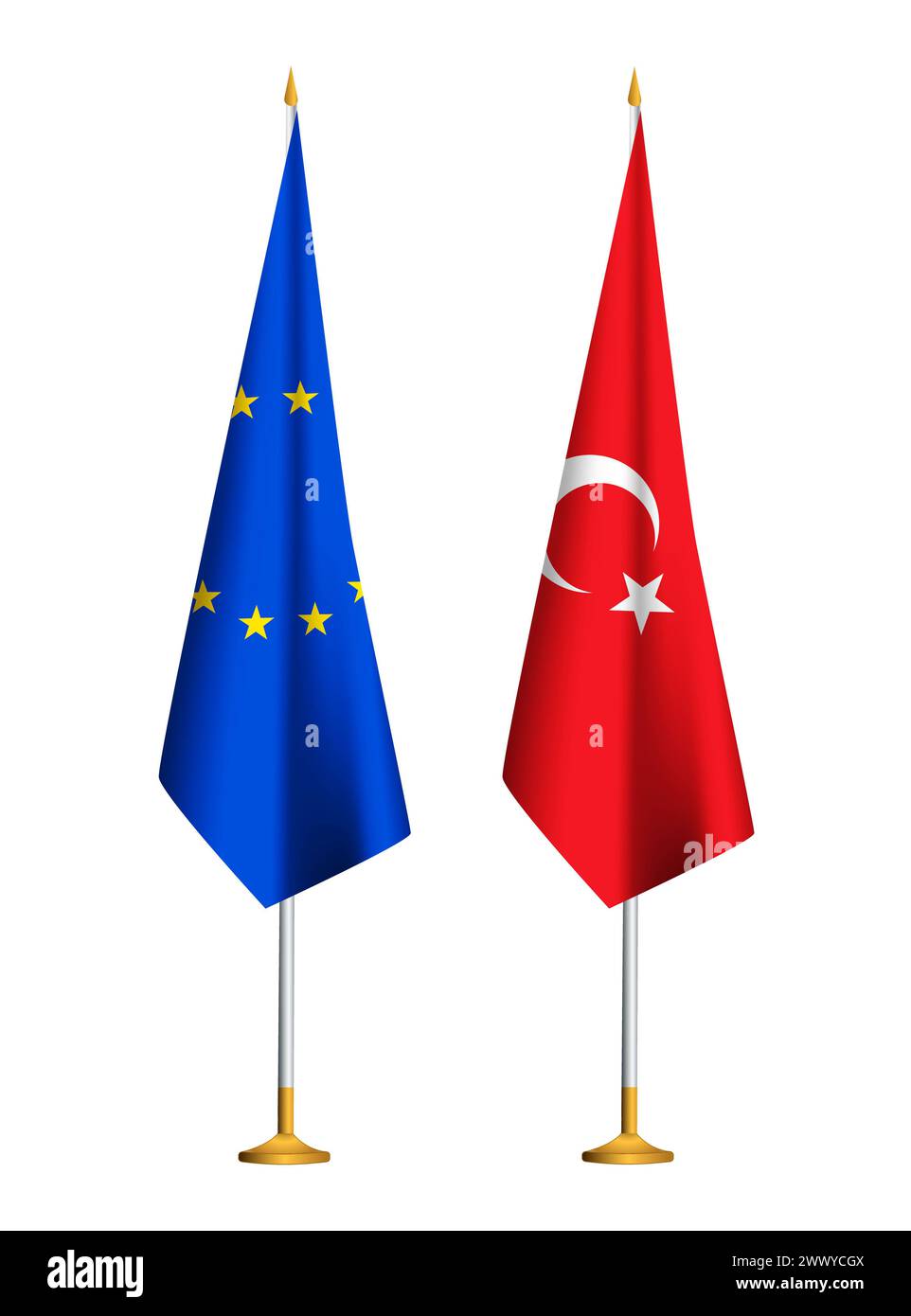 European Union and Turkey flags together Stock Photo - Alamy
