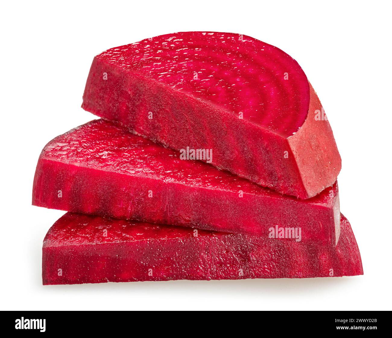 Red beetroot slices isolated on white background Stock Photo - Alamy