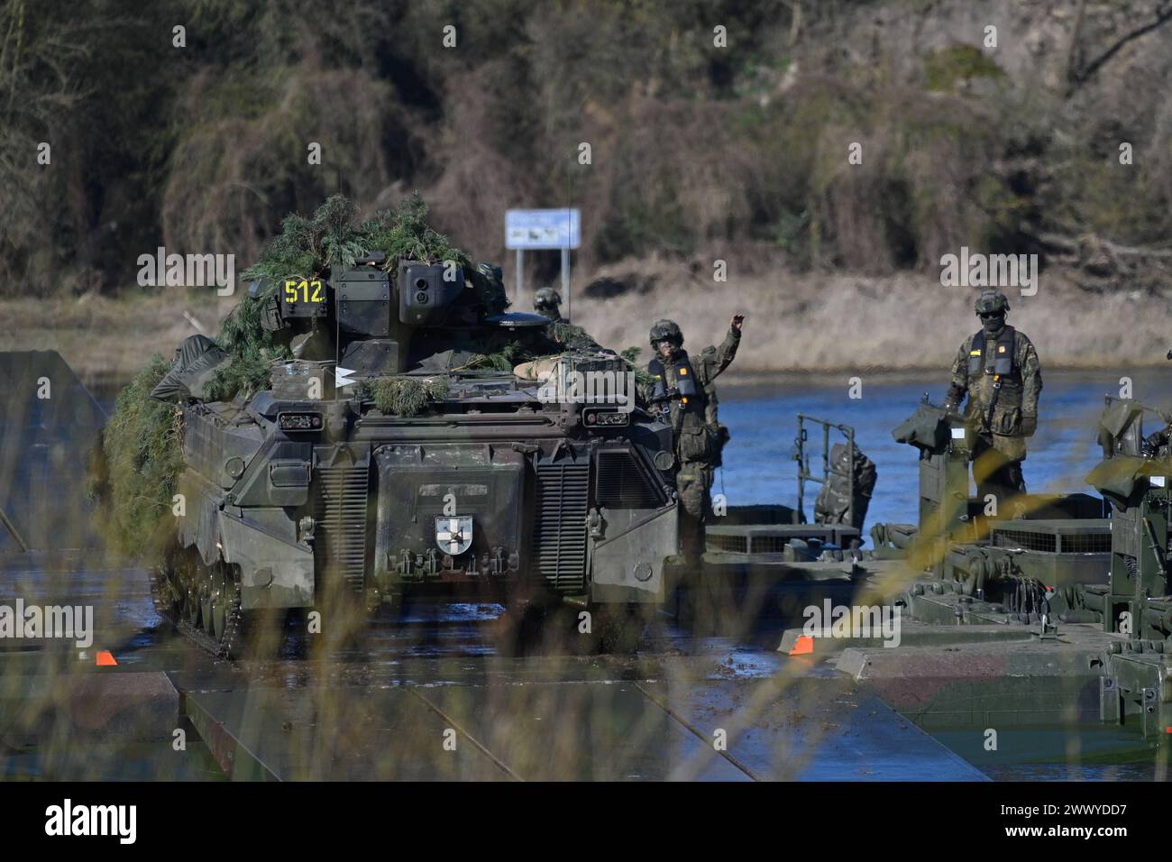 18 March 2024, Saxony-Anhalt, Hohengöhren: A "Marder" infantry fighting ...