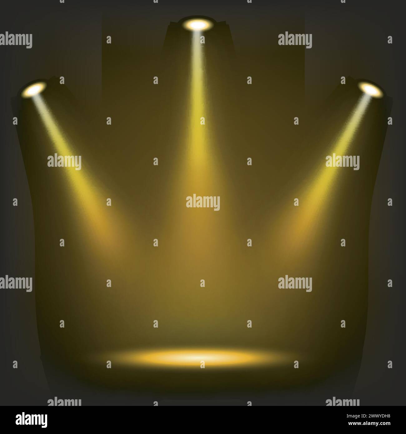 Gold Spotlights Shining, Vector Illustration Stock Vector Image & Art ...