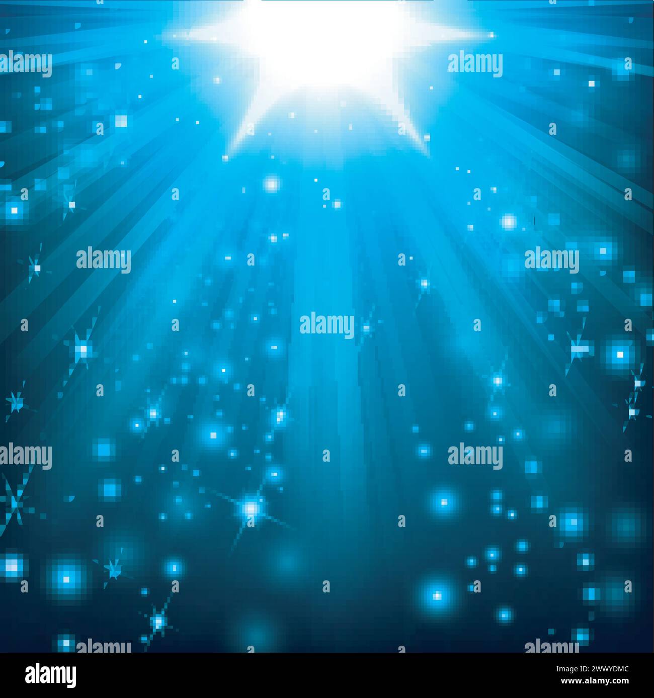 Blue lights shining with flying particles, Vector Illustration Stock Vector Image & Art - Alamy