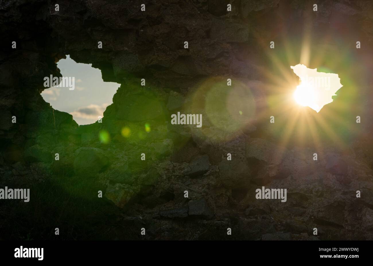 Ethereal gaze. Abstract eyes of the fortress rock Stock Photo - Alamy